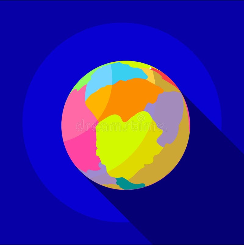 Big Planet Icon, Flat Style Stock Vector - Illustration of colourful ...