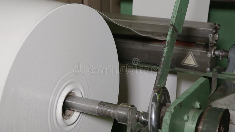 Big Plastic Reel on an Advanced Industrial Machine Stock Footage ...