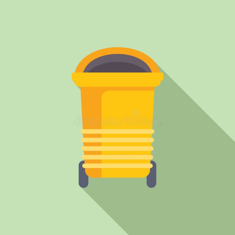 Big Plastic Trash Can with Wheels on Green Background Stock Vector ...