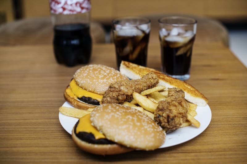 Big plate of junk food stock image. Image of gaining - 219156103