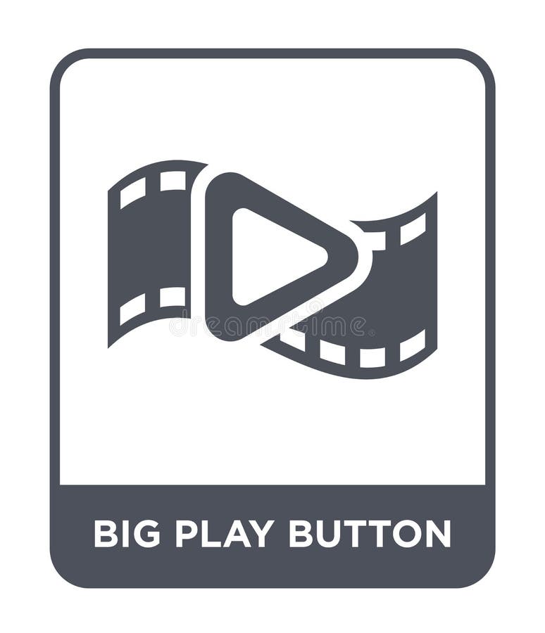 Big Play Button Icon in Trendy Design Style. Big Play Button Icon ...