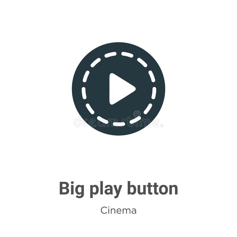 Big Play Button Vector Icon on White Background. Flat Vector Big Play ...