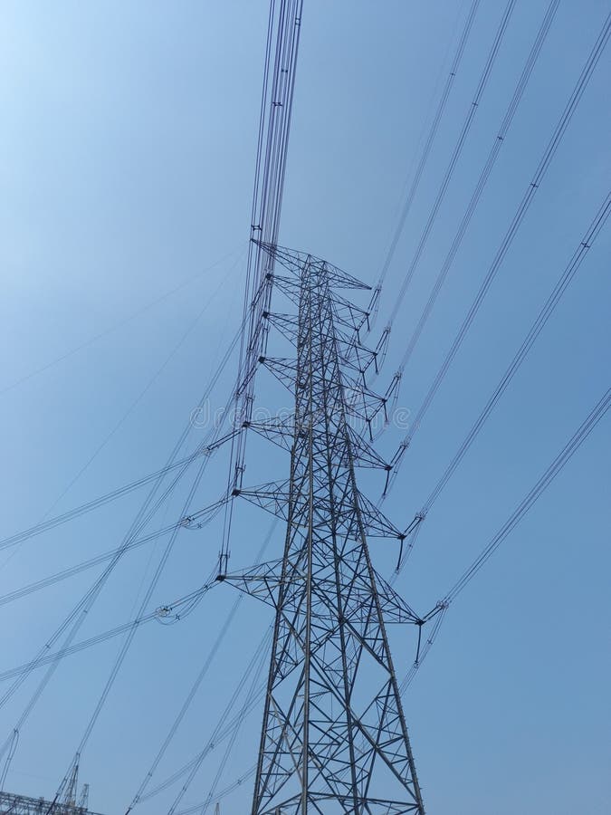 Big Pole for Electric Wires Stock Image - Image of tower, wind: 270422293