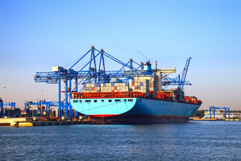 Loading Container Ship stock image. Image of frame, business - 30195359