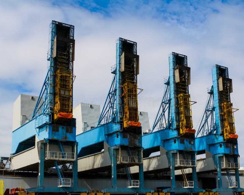 Big Port Facilities in Harbor Stock Photo - Image of metal, clouds ...