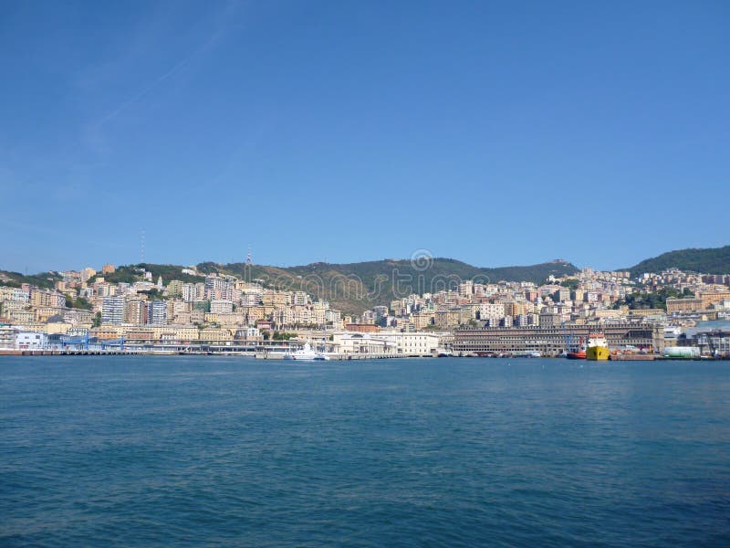Big port in genova city stock image. Image of genova - 78601265