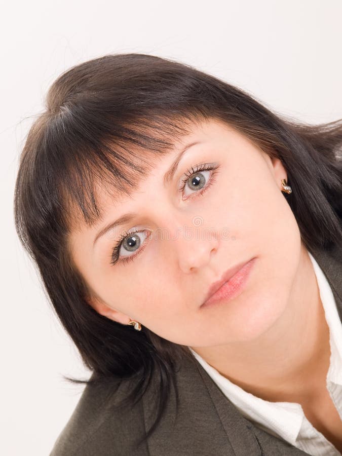 Big Portrait of Young Beautiful Woman Stock Image - Image of portrait ...