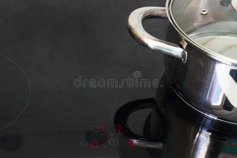 Big Pot in Modern Kitchen with Induction Stove Stock Image - Image of ...