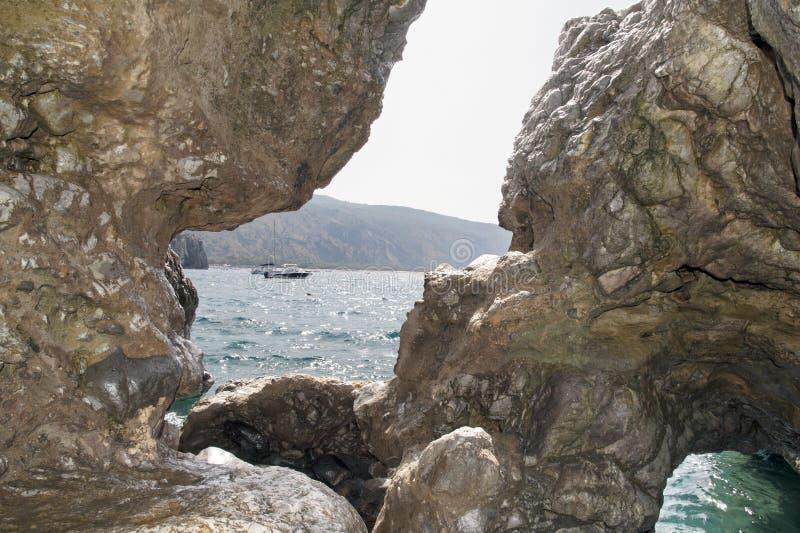 Big pothole in a cliff stock image. Image of cliff, nature - 105995307