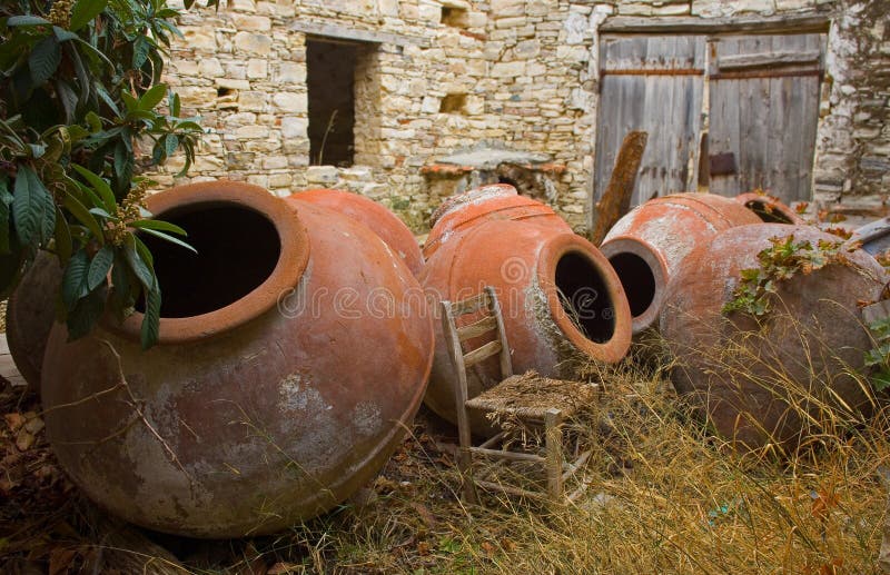 Big pots in cyprus. stock image. Image of island, ancient - 12959175