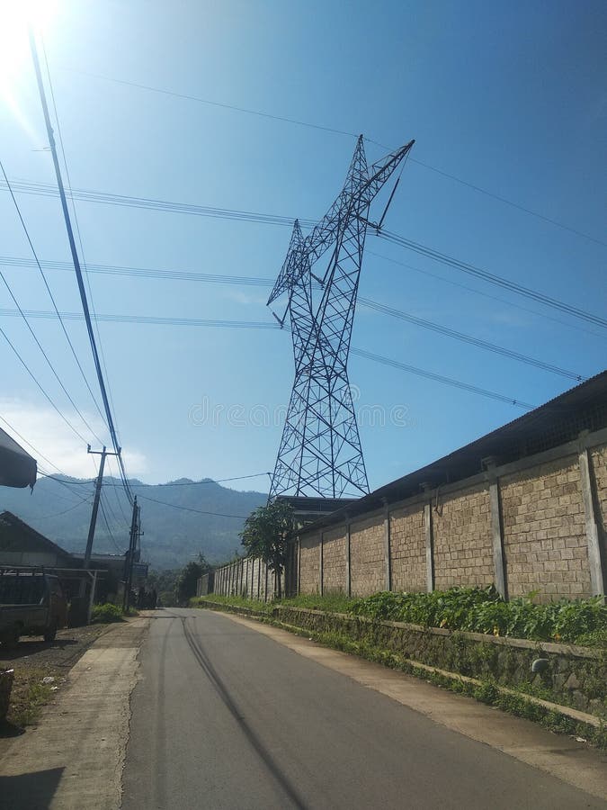 Big power pole stock photo. Image of street, power, pole - 266540450
