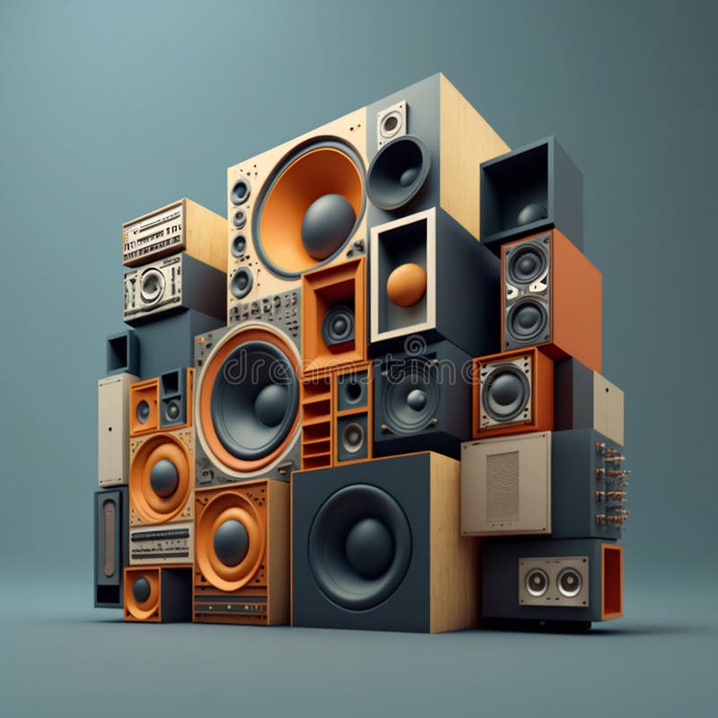 Big Power Sound Speaker System. Generative Ai Stock Illustration ...