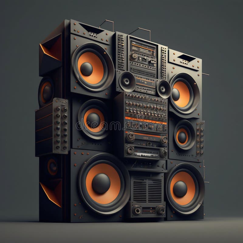 Big Power Sound Speaker System. Generative Ai Stock Illustration ...
