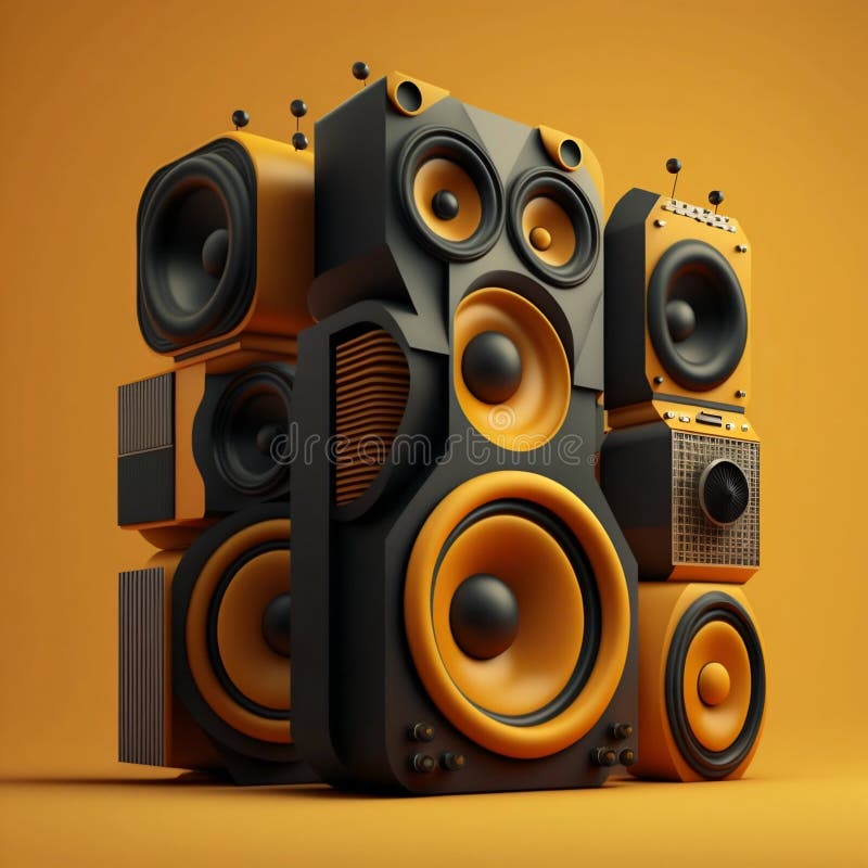 Big Power Sound Speaker System. Generative Ai Stock Illustration ...