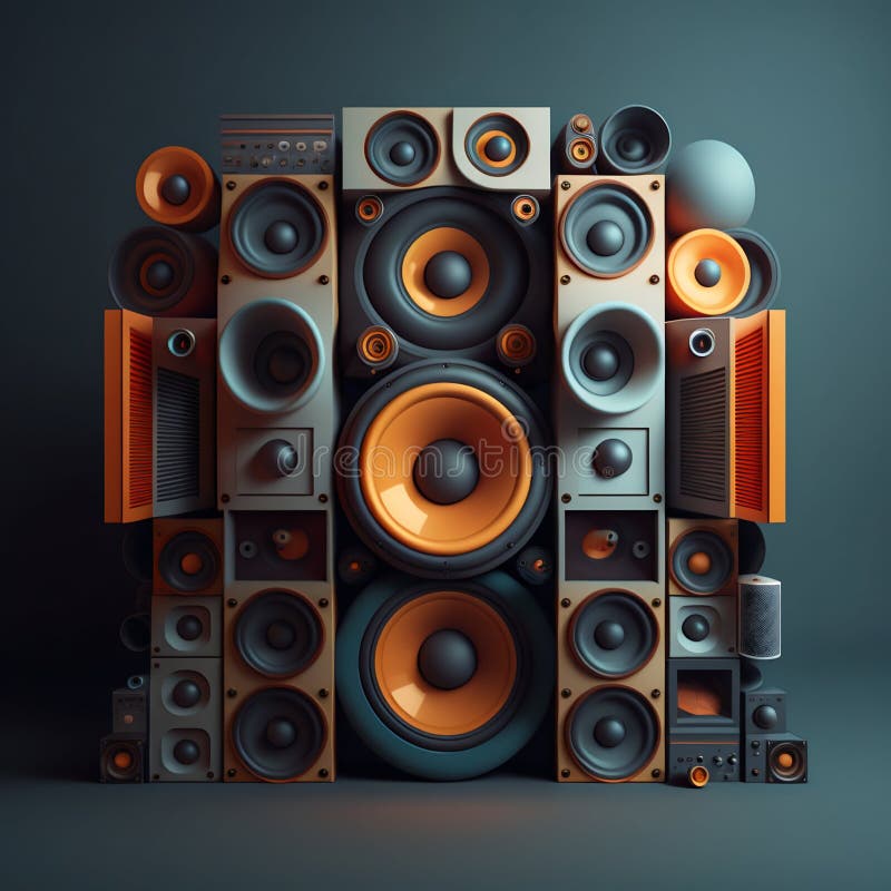 Big Power Sound Speaker System. Generative Ai Stock Illustration ...