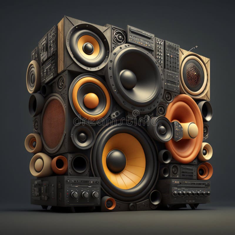 Big Power Sound Speaker System. Generative Ai Stock Illustration ...