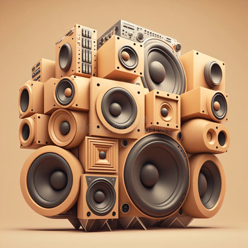 Big Power Sound Speaker System. Generative Ai Stock Illustration ...