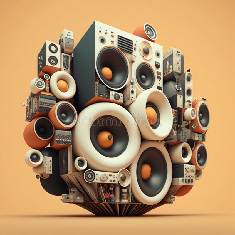 Big Power Sound Speaker System. Generative Ai Stock Illustration ... Big Power Sound Speaker System. Generative Ai Stock Illustration ...