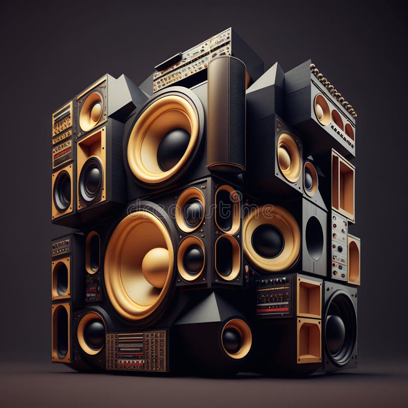 Big Power Sound Speaker System. Generative Ai Stock Illustration ...