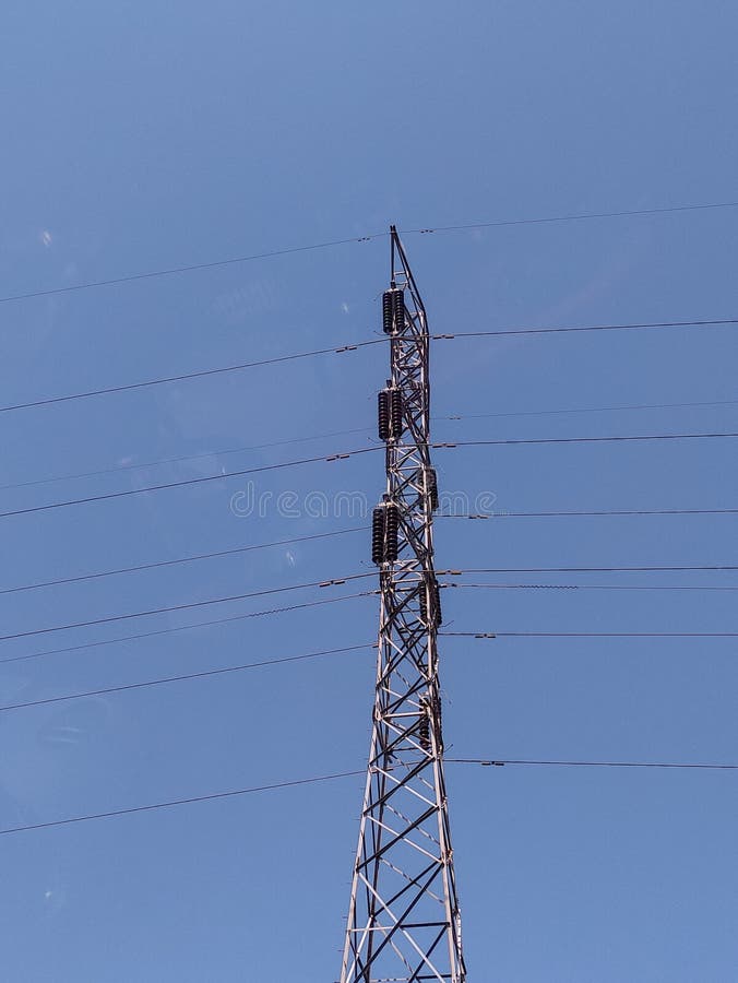 Big Power Tower and Lots of Cables Stock Image - Image of cables, lots ...