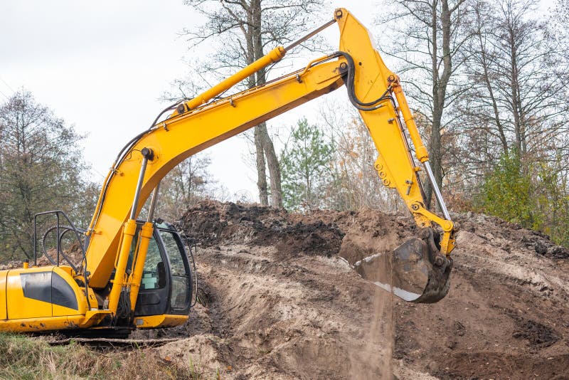 Excavator during work stock photo. Image of excavator - 273422760