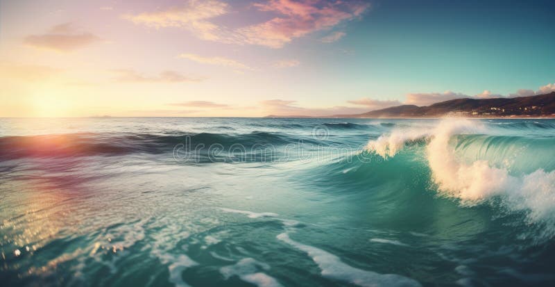 Big Powerful Ocean Wave. Generative AI Stock Illustration ...