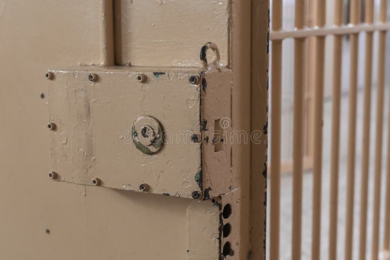 Big Lock on Prison Door with Bars Stock Image - Image of prison, inside ...