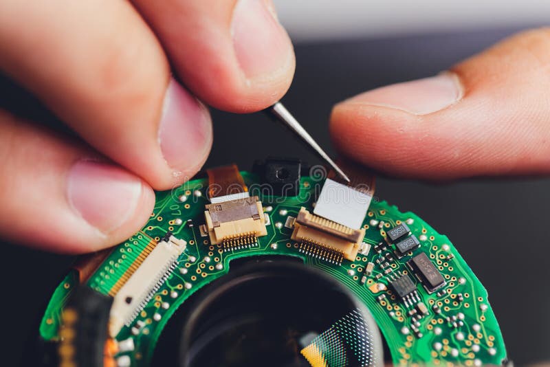 Big Professional Digital Camera Lens Dissassembly Process.Demounted ...