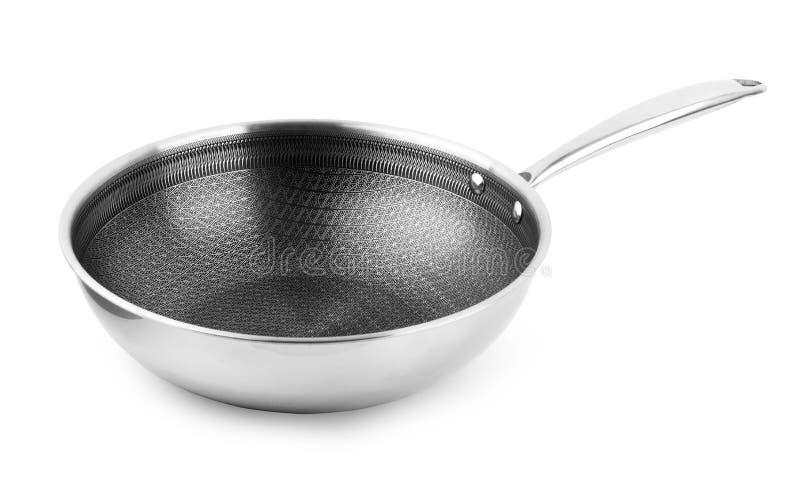 Big Professional Frying Pan Wok Isolated on White Background Stock ...