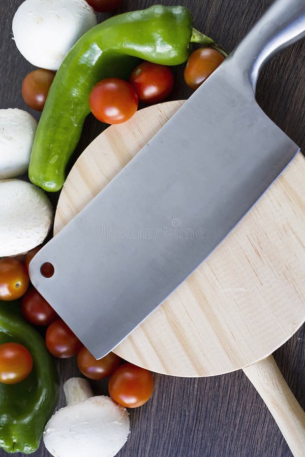 Big Kitchen Machete Over a Table Stock Image - Image of equipment ...