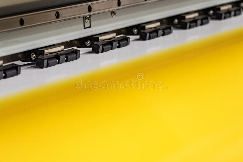 Big Professional Printer, Processing a Large Scale Glossy Sheet of ...