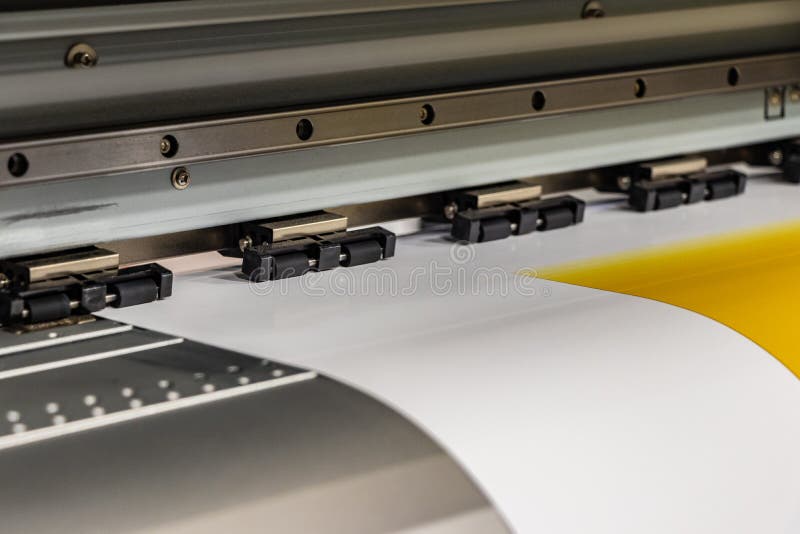 Big Professional Printer, Processing a Large Scale Glossy Sheet of ...