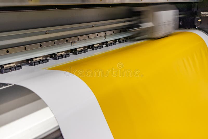 Big Professional Printer, Processing a Large Scale Glossy Sheet of ...