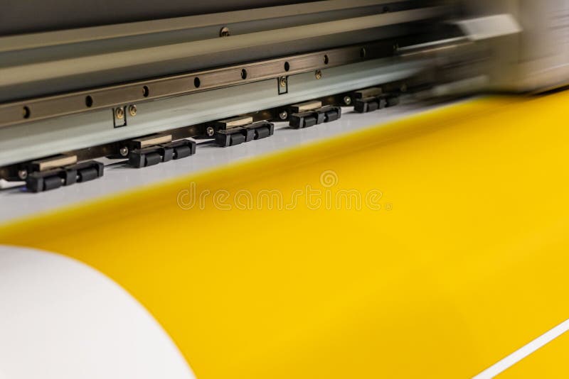 Big Professional Printer, Processing a Large Scale Glossy Sheet of ...