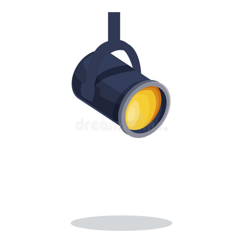 Big Professional Studio Light Hanging and Lighting Up Stock Vector ...