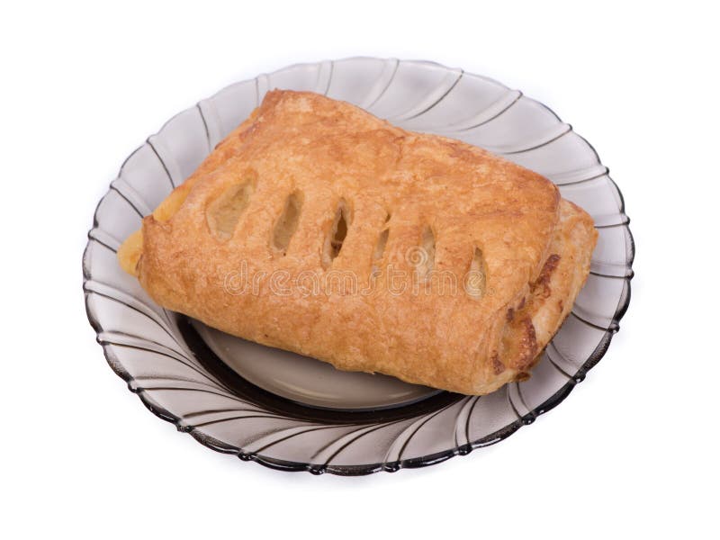 Big Puff Pastry Pie on Plate Stock Image - Image of crust, delicious ...