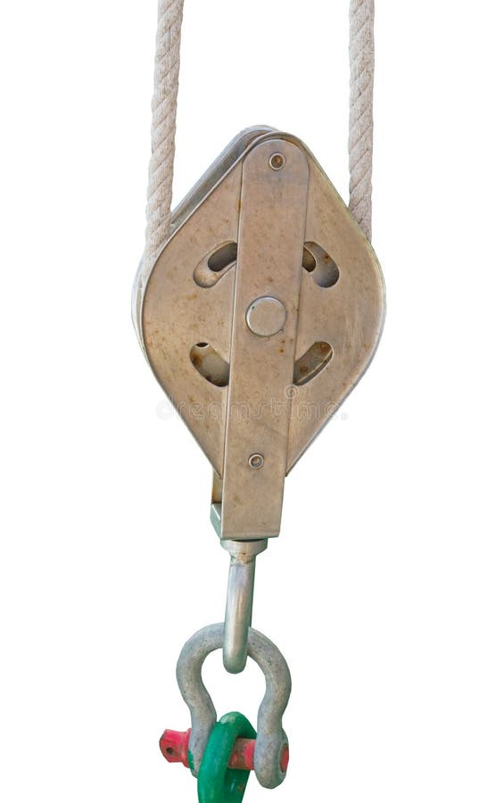 Big Pulley and Rope on White Stock Image - Image of contemporary, boat ...