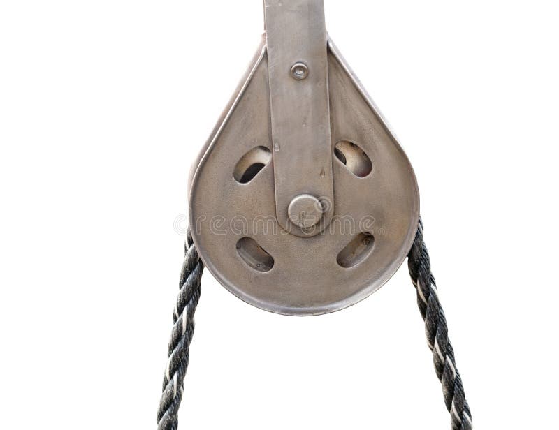 Big Pulley and Rope on White Stock Image - Image of contemporary, boat ...