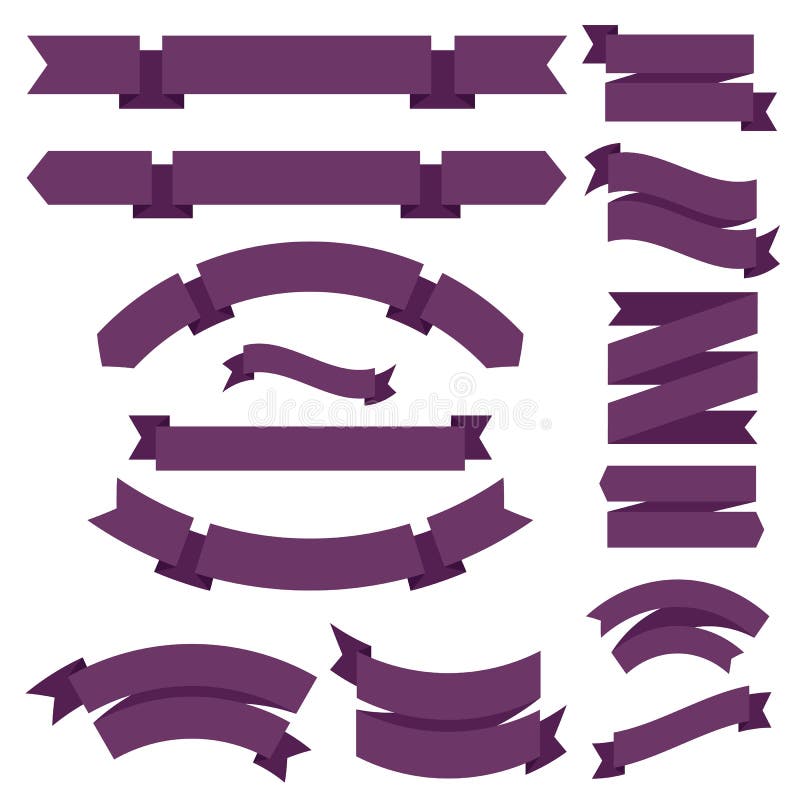 Big Purple Ribbons Set stock vector. Illustration of sale - 67078272