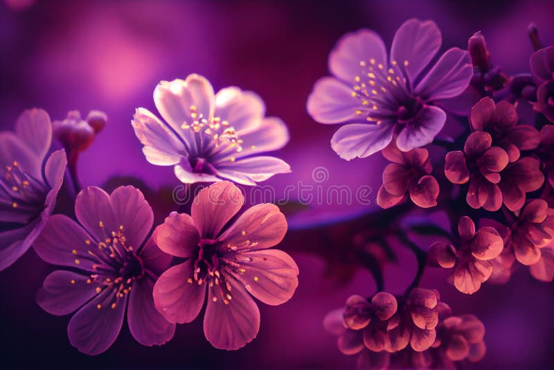 Big Purple Sakura Flowers Stock Illustrations – 39 Big Purple Sakura ...