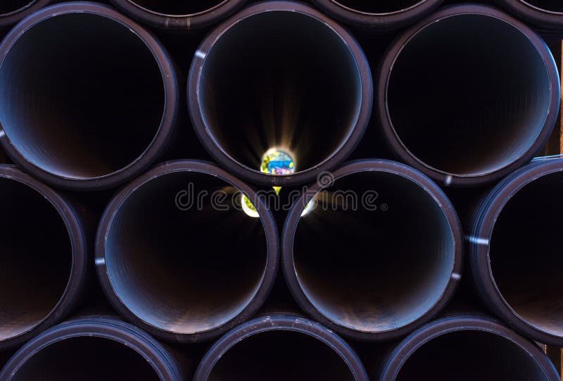 Big PVC Water Pipes on Construction Site Stock Image - Image of ...