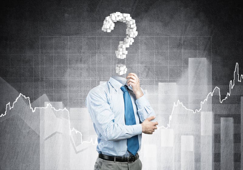 Big question in his head stock image. Image of concept - 104354925