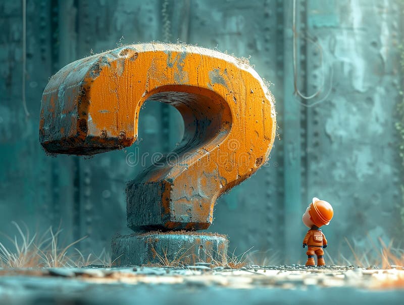 Big Question Mark with Little Puppet People Stock Illustration ...