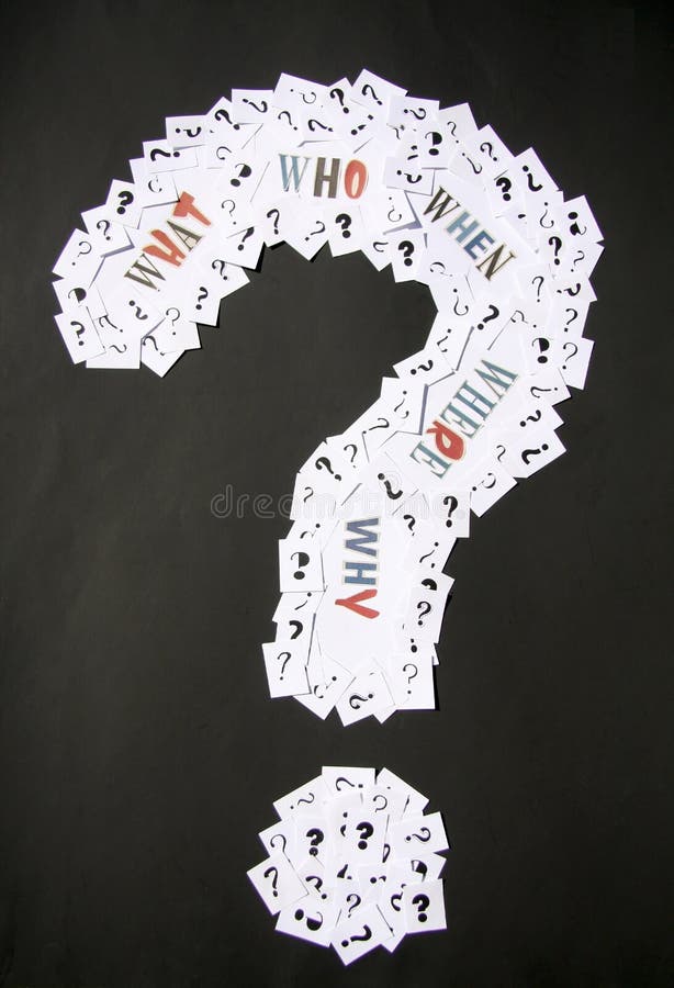 Big Question Mark with Words Stock Photo - Image of flurried, mark ...