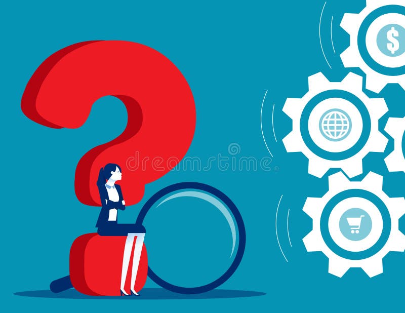 Big Question Mark and Thinking. Solving Business Problems Stock Vector ...