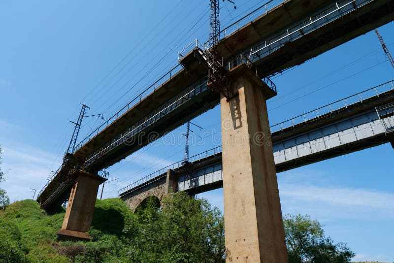 Big Railroad Bridge in Carpathian Mountains in Ukraine Stock Image ...