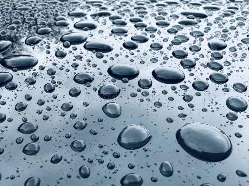 Big Rain Drops on the Metal Surface Stock Image - Image of texture ...