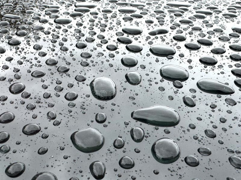 Big Rain Drops on the Metal Surface Stock Image - Image of undefined ...