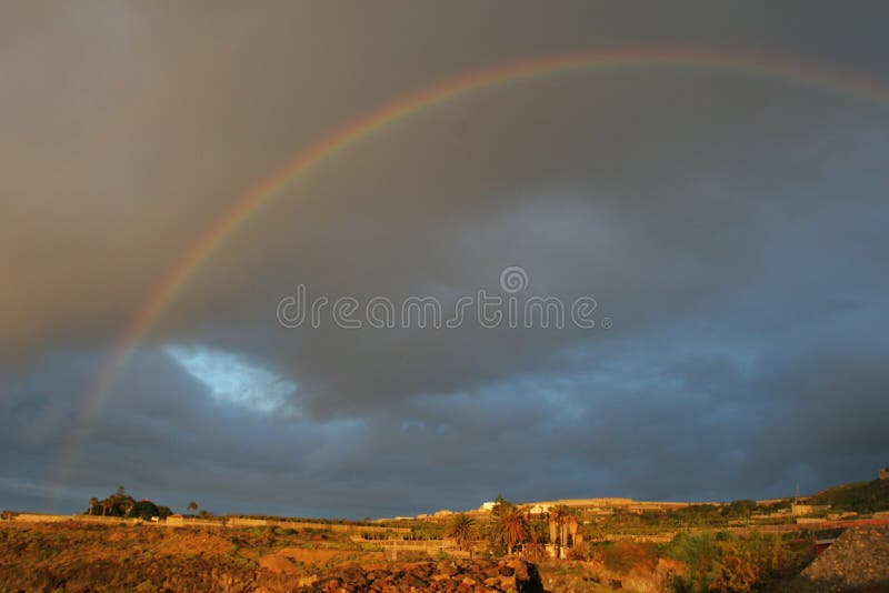 Big rainbow stock photo. Image of cloud, canary, evening - 4449386