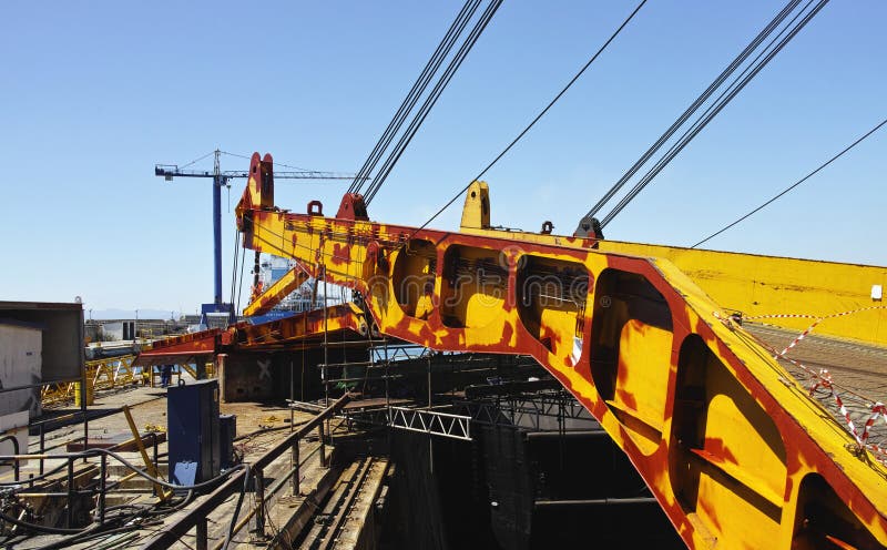 Ramp of a big vessel stock image. Image of container - 49491985